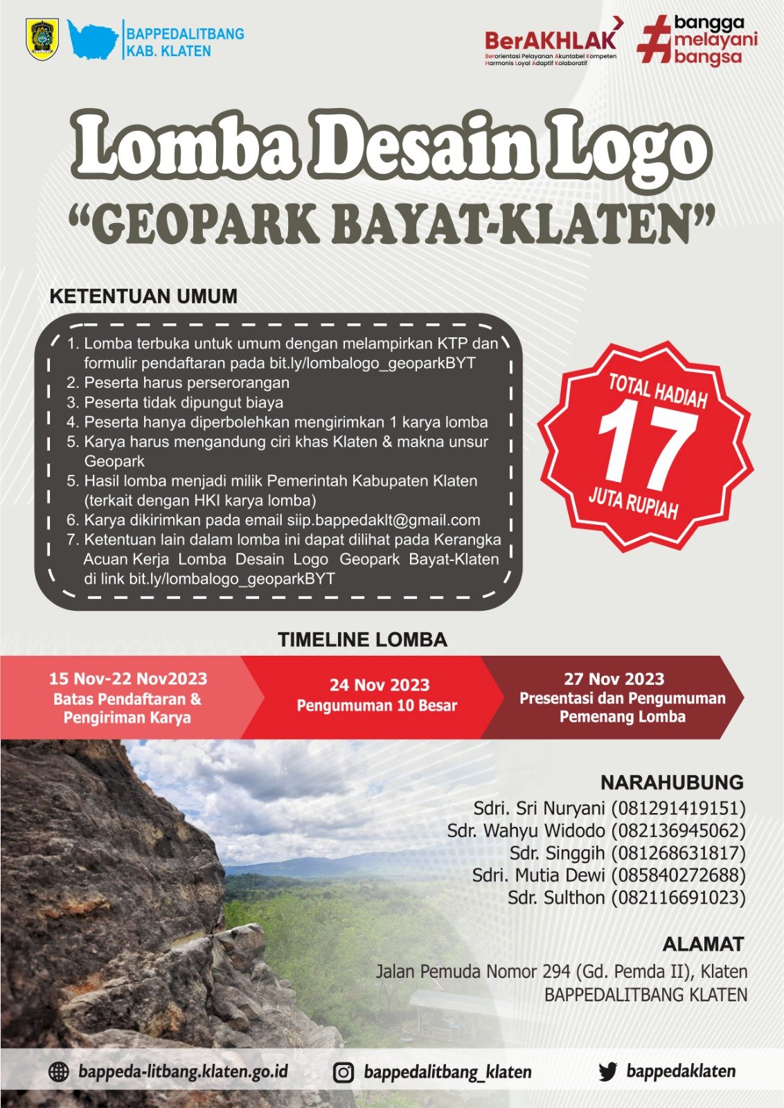 [LOMBA DESAIN LOGO “GEOPARK BAYAT-KLATEN] - Kabupaten Klaten